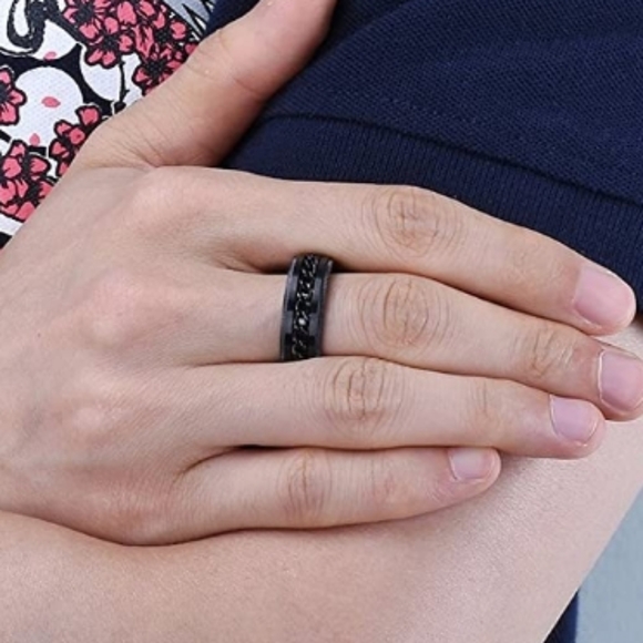 Accessories | Mens Ring 8mm Spinner Ring Stainless Steel Fidget Ring ...